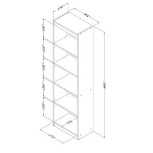 South Shore Axess 5-Shelf Narrow Bookcase, Pure White