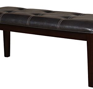 Homelegance Dining Bench, 49-Inch, Western, Dark Brown, Espresso Finish