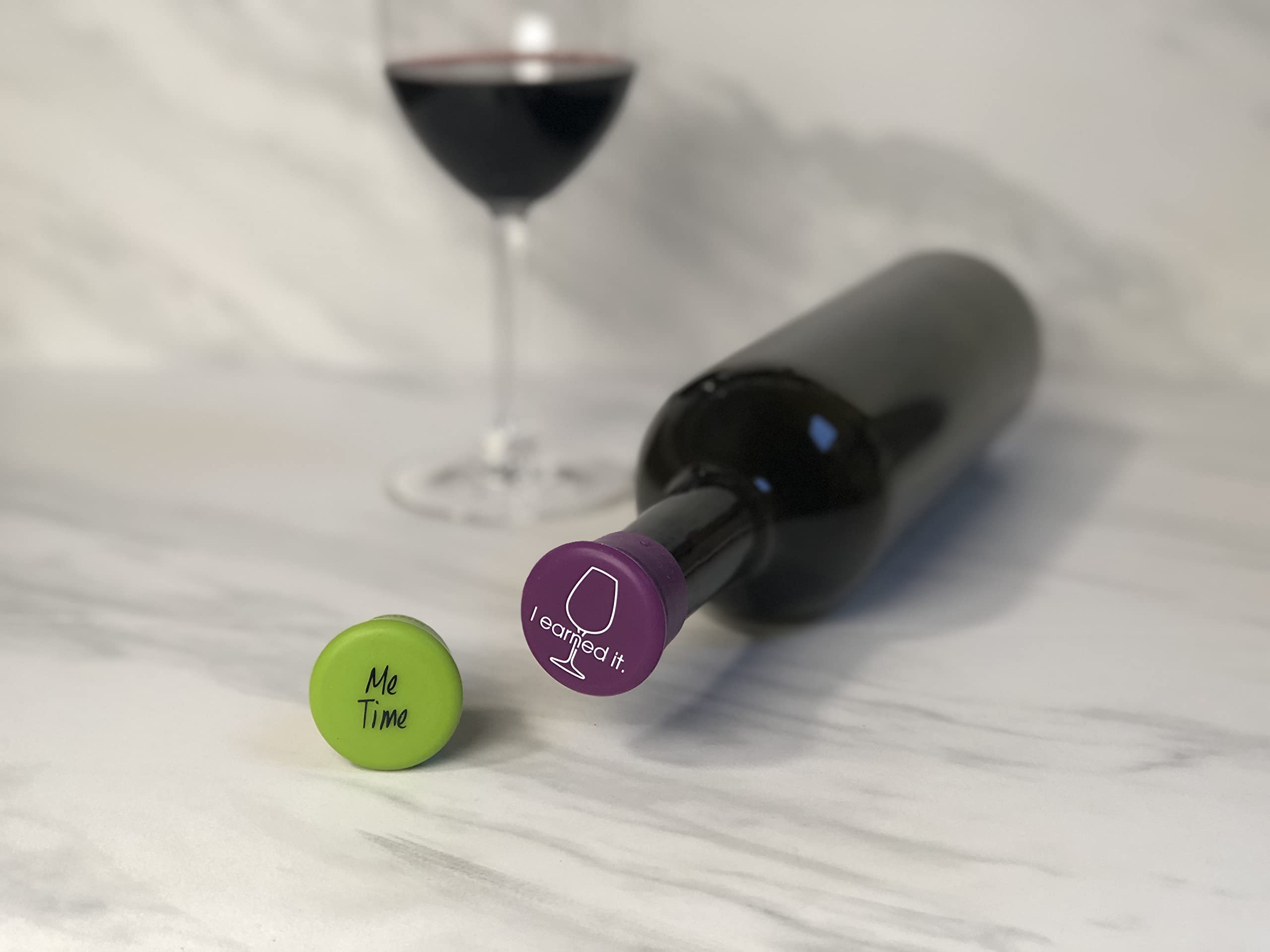 CapaBunga Silicone Wine Stoppers for Wine Bottles - 4 Pack Funny Wine Stoppers - Airtight Wine Bottle Stoppers Wine Saver Wine Bottle Caps - Wine Accessories for Wine Lovers - Classics