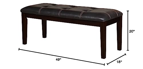 Homelegance Dining Bench, 49-Inch, Western, Dark Brown, Espresso Finish