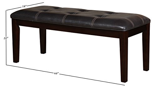 Homelegance Dining Bench, 49-Inch, Western, Dark Brown, Espresso Finish