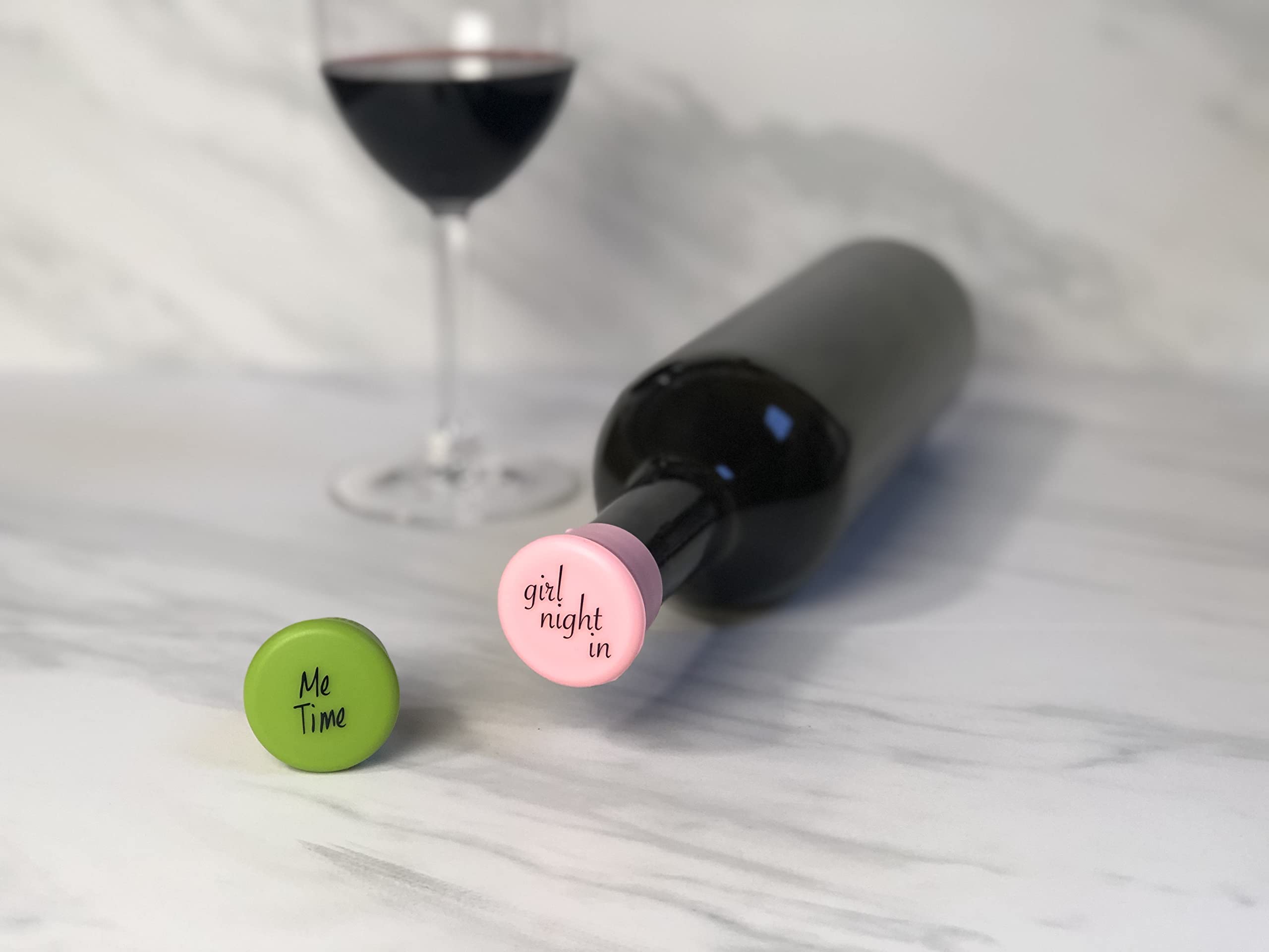 CapaBunga Silicone Wine Stoppers for Wine Bottles - 4 Pack Funny Wine Stoppers - Airtight Wine Bottle Stoppers Wine Saver Wine Bottle Caps - Wine Accessories for Wine Lovers - Classics