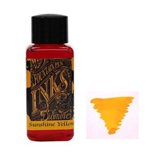 diamine 30 ml bottle fountain pen ink, sunshine yellow