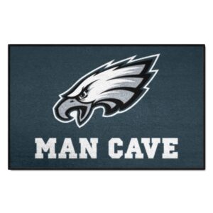 fanmats 14353 philadelphia eagles man cave starter mat accent rug - 19in. x 30in. | sports fan home decor rug and tailgating mat