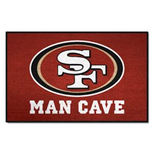 fanmats 14365 nfl san francisco 49ers nylon universal man cave starter rug , 19"x30"