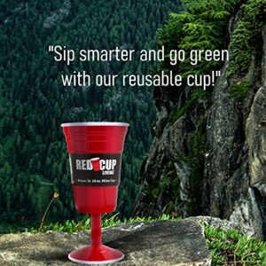 Red Cup Living 14 Oz Wine Cup | Party Wine Cups Ideal for Kids & Adults | Reusable Drinking Supplies for Birthday Party, Camping, Travel Outdoors | Durable & Unbreakable | BPA Free | Easy to Carry