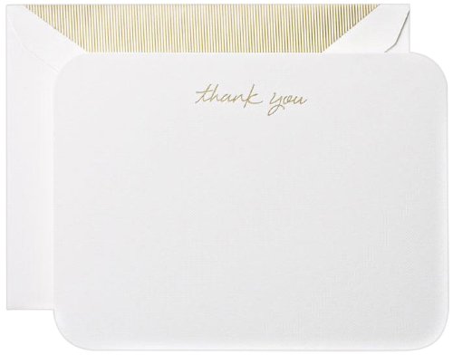 Crane & Co. Round Corner Thank You Cards (CT6301),Pearl White