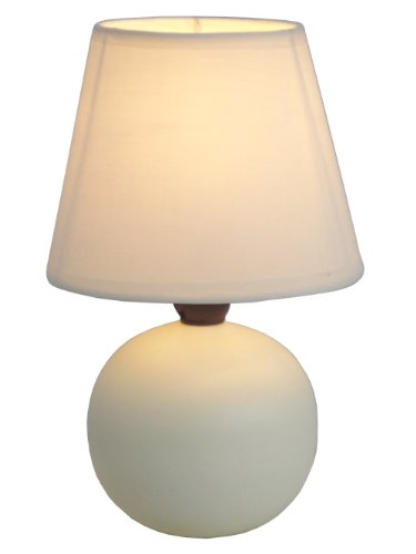 Simple Designs LT2008-OFF Mini Ceramic Globe Table Lamp, Off White