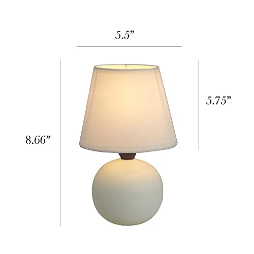 Simple Designs LT2008-OFF Mini Ceramic Globe Table Lamp, Off White