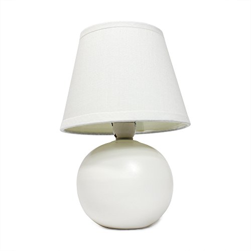 Simple Designs LT2008-OFF Mini Ceramic Globe Table Lamp, Off White