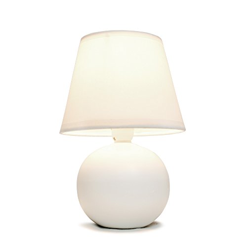 Simple Designs LT2008-OFF Mini Ceramic Globe Table Lamp, Off White