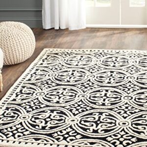 SAFAVIEH Cambridge Collection 2'6" x 8' Black/Ivory CAM123E Handmade Moroccan Premium Wool Runner Rug