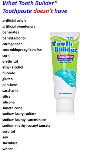 Squigle Tooth Builder SLS Free Toothpaste (Stops Tooth Sensitivity) Prevents Canker Sores, Cavities, Perioral Dermatitis, Bad Breath, Chapped Lips - 2 Pack