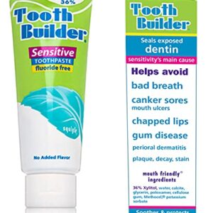 Squigle Tooth Builder SLS Free Toothpaste (Stops Tooth Sensitivity) Prevents Canker Sores, Cavities, Perioral Dermatitis, Bad Breath, Chapped Lips - 2 Pack