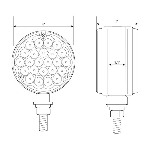 GG Grand General 78360 Amber/Red 4" Round Double Faced Pearl 24-LED Pedestal Light with Chrome Die Cast Housing