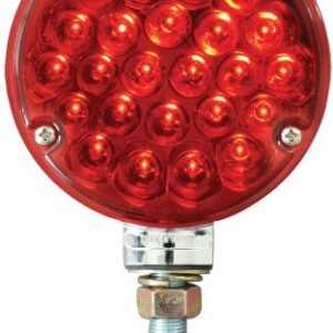 GG Grand General 78360 Amber/Red 4" Round Double Faced Pearl 24-LED Pedestal Light with Chrome Die Cast Housing