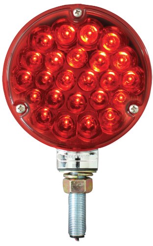 GG Grand General 78360 Amber/Red 4" Round Double Faced Pearl 24-LED Pedestal Light with Chrome Die Cast Housing