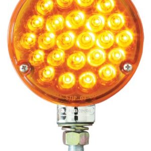 GG Grand General 78360 Amber/Red 4" Round Double Faced Pearl 24-LED Pedestal Light with Chrome Die Cast Housing