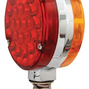 GG Grand General 78360 Amber/Red 4" Round Double Faced Pearl 24-LED Pedestal Light with Chrome Die Cast Housing