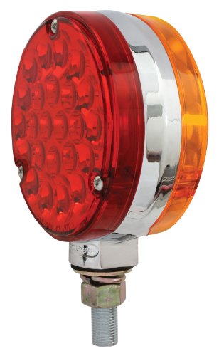 GG Grand General 78360 Amber/Red 4" Round Double Faced Pearl 24-LED Pedestal Light with Chrome Die Cast Housing