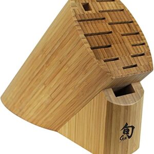 Shun Cutlery 13-Slot Bamboo Knife Block, Made from Tough, Sustainable Bamboo, Authentic, Japanese Universal Knife Block, Knife Holder for Kitchen Counter