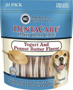 american kennel club 20 count yogurt and peanut butter dentacare dog treats