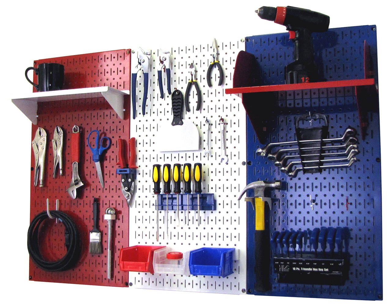 Wall Control Patriot Pegboard Organizer American Made 4ft Metal Pegboard Tool Storage Kit Made in The USA