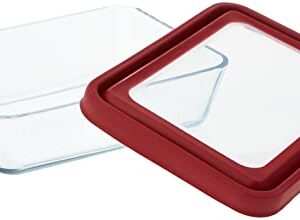 Anchor Hocking TrueSeal Glass Food Storage Container with Lid, Cherry, 6 Cup -