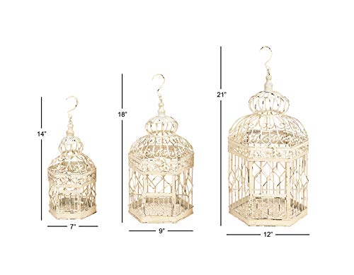 Bellaa Metal Bird Cage 21 Inch 18 Inch and 14 Inch Set of 3