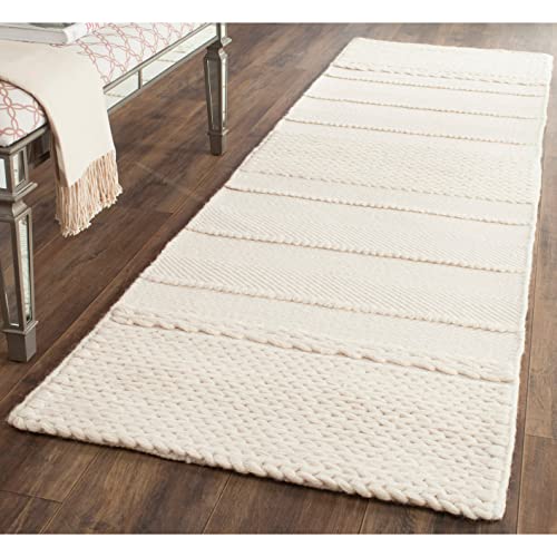 SAFAVIEH Natura Collection Area Rug - 8' x 10', Natural, Handmade Wool, Ideal for High Traffic Areas in Living Room, Bedroom (NAT215A)