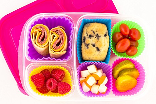 Pantry Elements Silicone Cupcake Liners for Baking and Bonus Gift Jar, Pack of 12 Reusable Muffin Liners Baking Cups Molds for Baking, Bento Lunch Box Accessories, Moldes de Silicona Para Reposteria