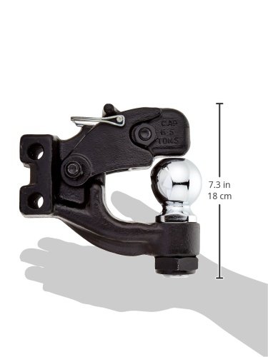 CURT 45920 Channel Mount Pintle Attachment with 2-5/16-Inch Ball, 13,000 lbs, Shank Required , Black