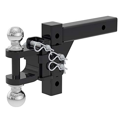 CURT 45049 Adjustable Trailer Hitch Ball Mount, Fits 2-Inch Receiver, 6-1/2-Inch Drop, 2 and 2-5/16-Inch Balls, 10,000 lbs , Black