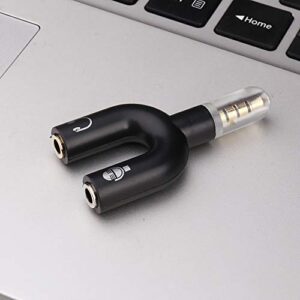 NANYI 2 in 1 3.5mm Headphone Splitter Adapter (Mic+Audio) U and Y Splitter for Audio Stereo Headphone and Microphone for Phone, Computer, MP3