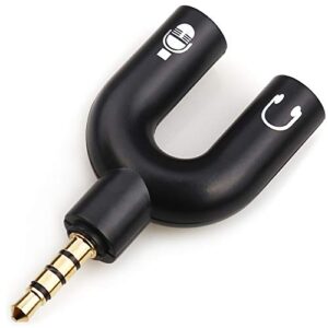 NANYI 2 in 1 3.5mm Headphone Splitter Adapter (Mic+Audio) U and Y Splitter for Audio Stereo Headphone and Microphone for Phone, Computer, MP3