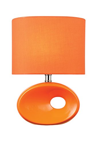 Lite Source LS-22315ORN Hennessy Table Lamp, 5" x 9" x 12.5",Ceramic, Fabric, Orange