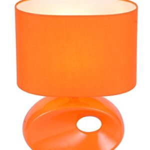 Lite Source LS-22315ORN Hennessy Table Lamp, 5" x 9" x 12.5",Ceramic, Fabric, Orange