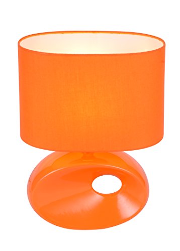 Lite Source LS-22315ORN Hennessy Table Lamp, 5" x 9" x 12.5",Ceramic, Fabric, Orange