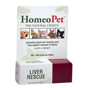 homeopet liver rescue, natural liver support for pets, 15 milliliters