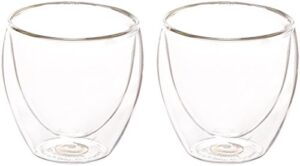 bodum pavina glass, double-wall insulated glass, clear, 2.5 ounce, .08 liter each (set of 2)