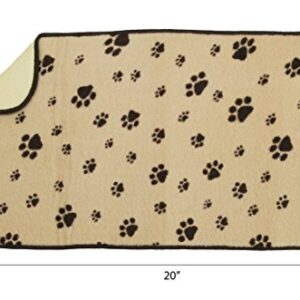 Kitchen Basics Microfiber Pet Bowl Feeding Mat, Anti-Skid and Absorbent, 10 Inch x 20 Inch