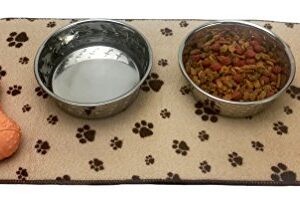 Kitchen Basics Microfiber Pet Bowl Feeding Mat, Anti-Skid and Absorbent, 10 Inch x 20 Inch