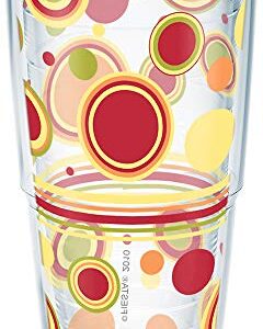 Tervis Made in USA Double Walled Fiesta Insulated Tumbler Cup Keeps Drinks Cold & Hot, 24oz - No Lid, Sunny Dots