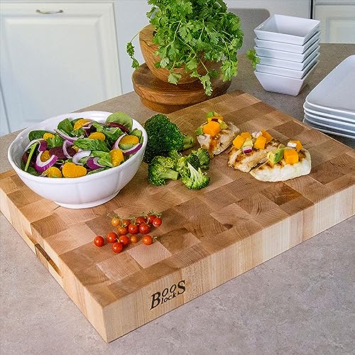 John Boos Maple Classic Reversible Wood End Grain Chopping Block, 20"x 15" x 2.25