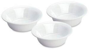 sterilite plastic bowl set, 3-pack, white