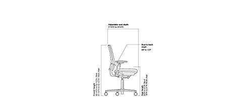 Steelcase Amia Ergonomic Office Chair with Adjustable Back Tension and Arms | Flexible Lumbar with Sliding Seat | Black Frame and Buzz2 Blue Fabric