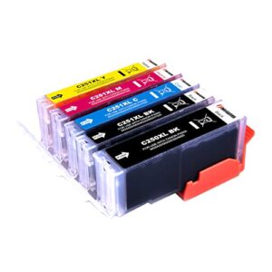 INK4WORK Compatible Ink Cartridge Replacement for Canon PGI-250XL PGI250 XL CL-251XL CLI251 XL PIXMA IP7220 iP8720 iX6820 MG5420 MG5422 MG5520 MG5522 MX722 MX922 (5-Pack)