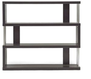 baxton studio, dark brown barnes 3-shelf modern bookcase