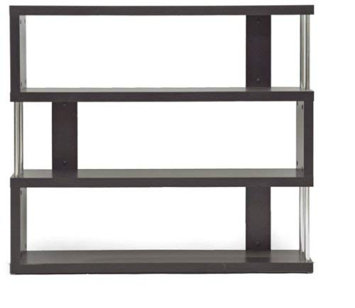 Baxton Studio, Dark Brown Barnes 3-Shelf Modern Bookcase