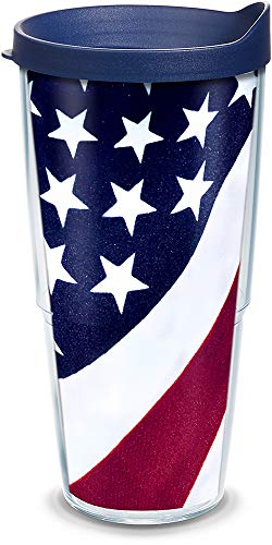 Tervis American Flag Colossal Tumbler with Lid, Clear, 24oz